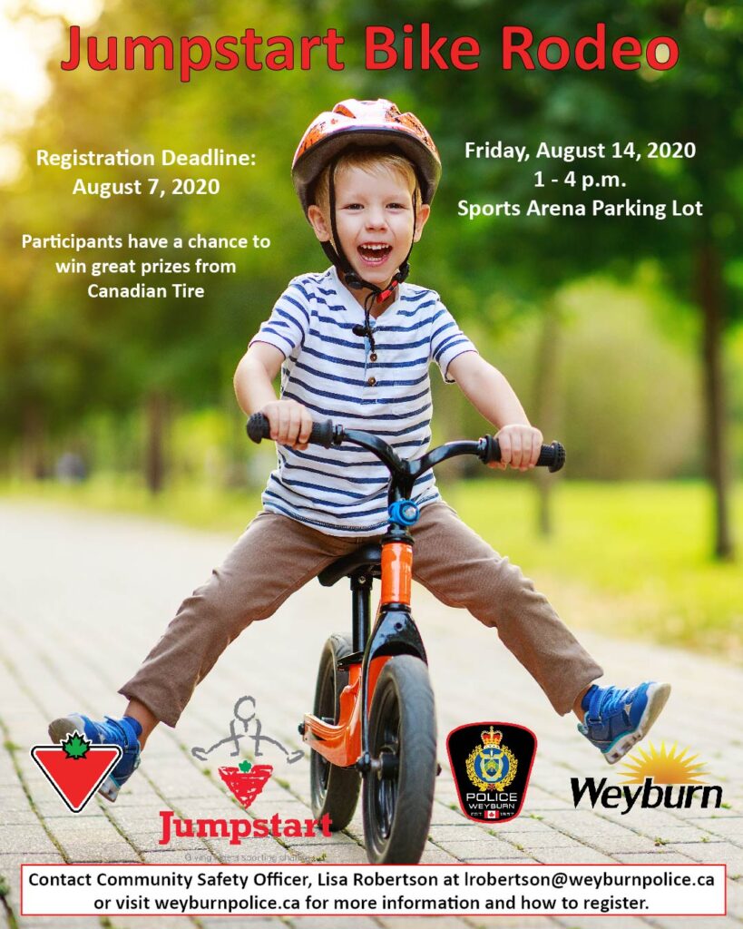 Jumpstart Bike Rodeo Poster 2020 - Register - Weyburn Police Service